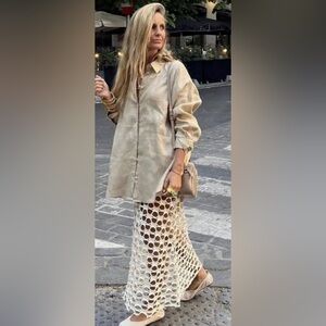Zara | Swim | Zara Swimwear Perforated Maxi Cover Up Dress | Poshmark